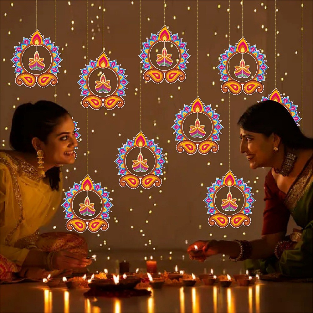 Diwali Candle Hanging Decorations Garlands Deepavali Party Decorations ...