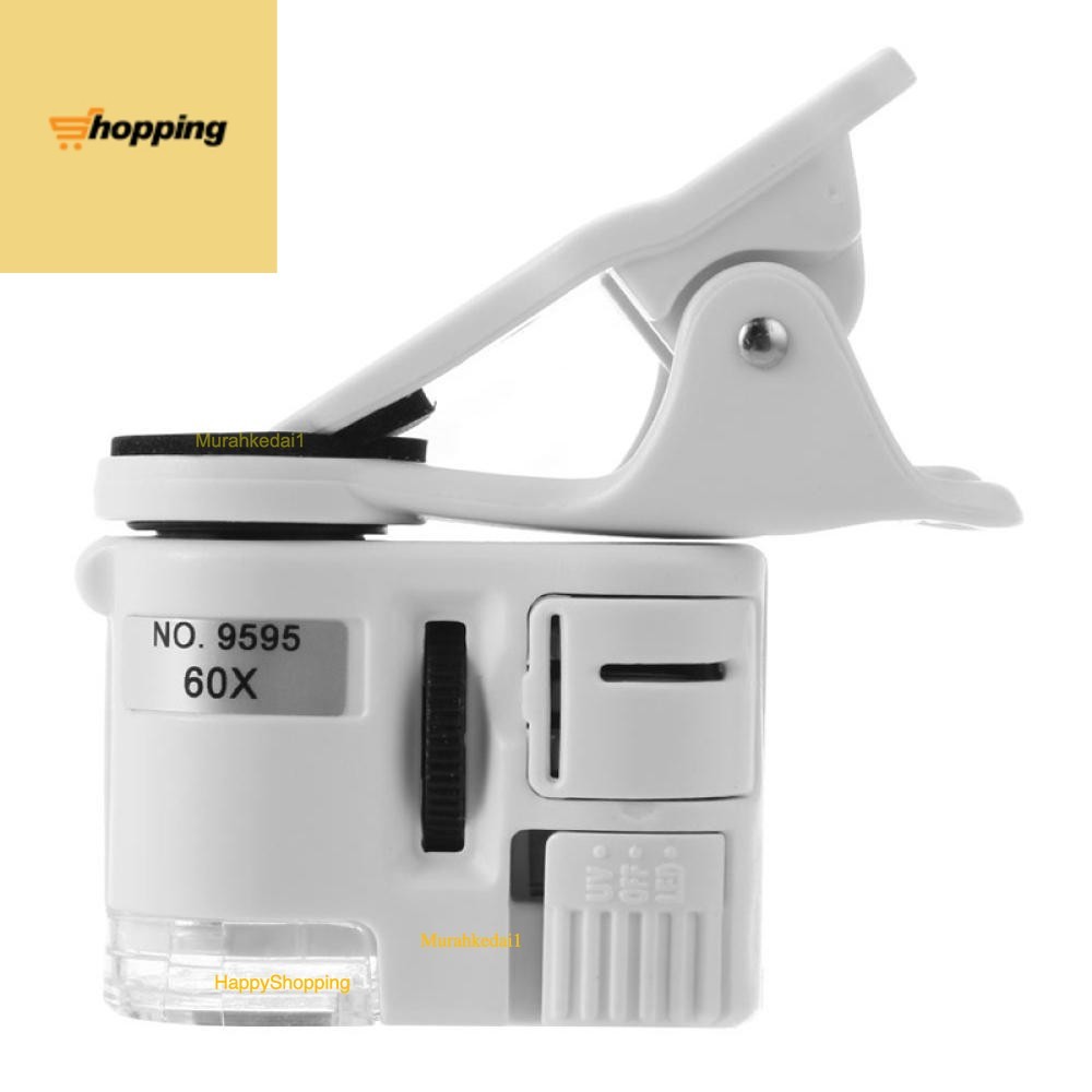 MK1 Mobile Phone Microscope 60X Magnifier Universal LED Macro Lens Zo ...