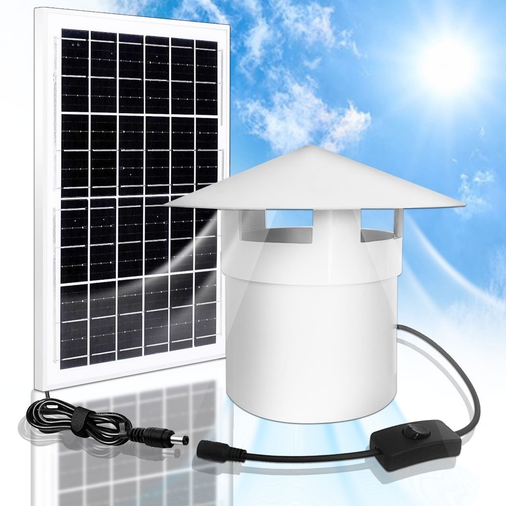 Solar Roof Duct Fan 12V DC Circular Exhaust Fan 4 Inch 100 Air Duct ...