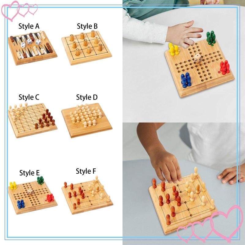 [meteorbdMY] Classic Wooden Board Game with Playing Pieces and ...