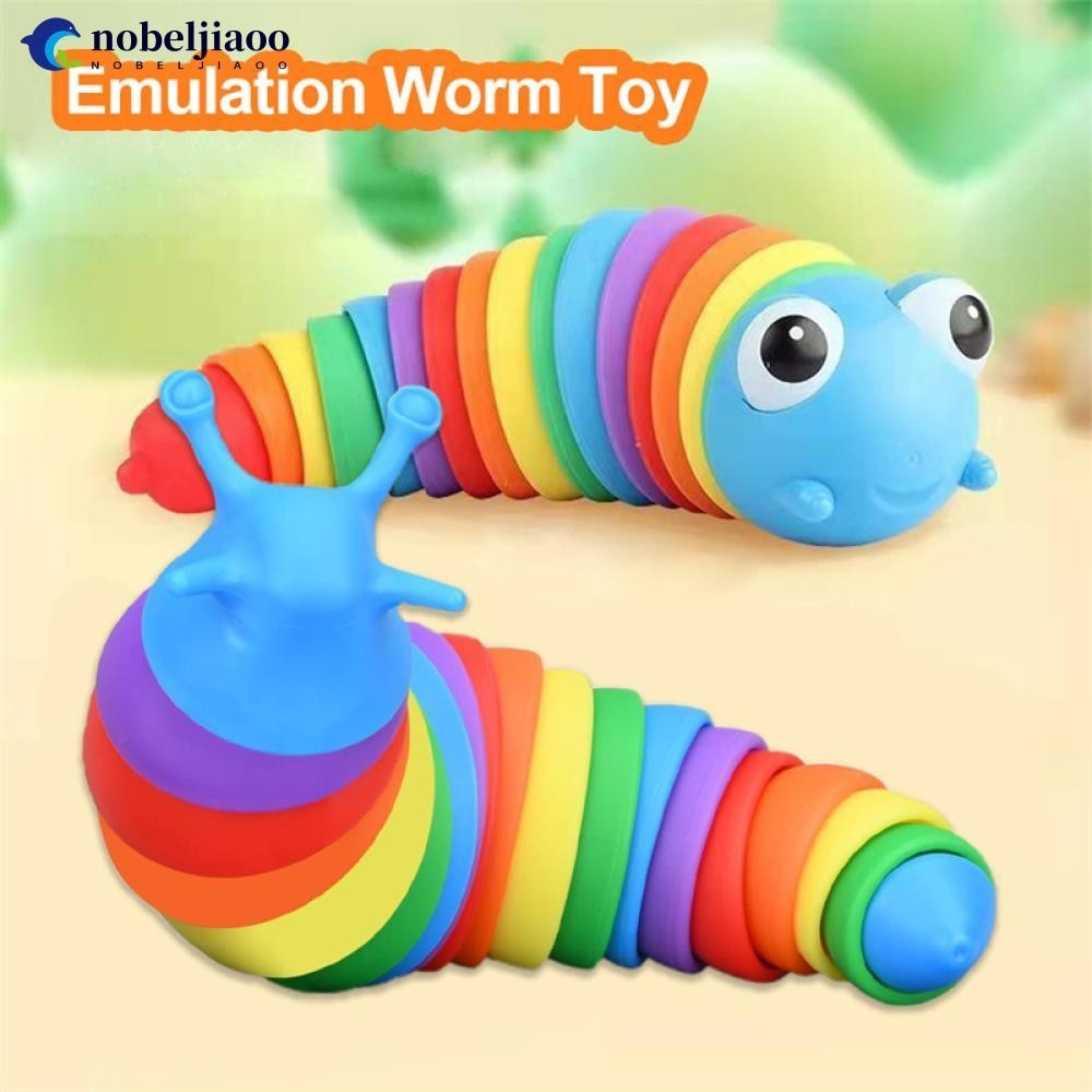 NOBELJIAOO 3D Emulation Worm Fidget Toy Slug Articulated Realistic ...