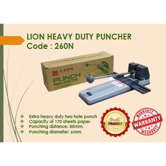 LION 260N HEAVY DUTY PUNCHER (Penebuk 2 Lubang / Paper Puncher / 2 Hole ...