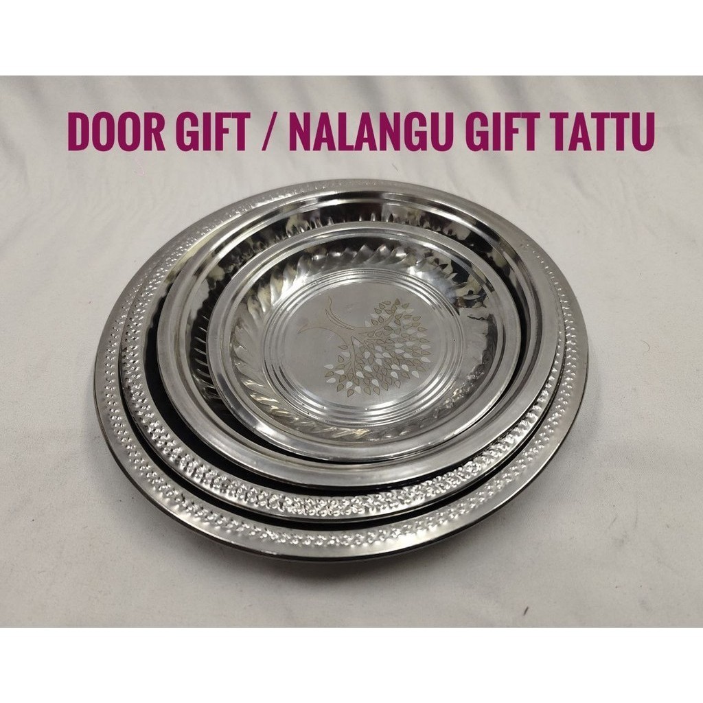 Door Gift / Nalangu Set / Return Gift Silver Tattu/ Plate Single and ...