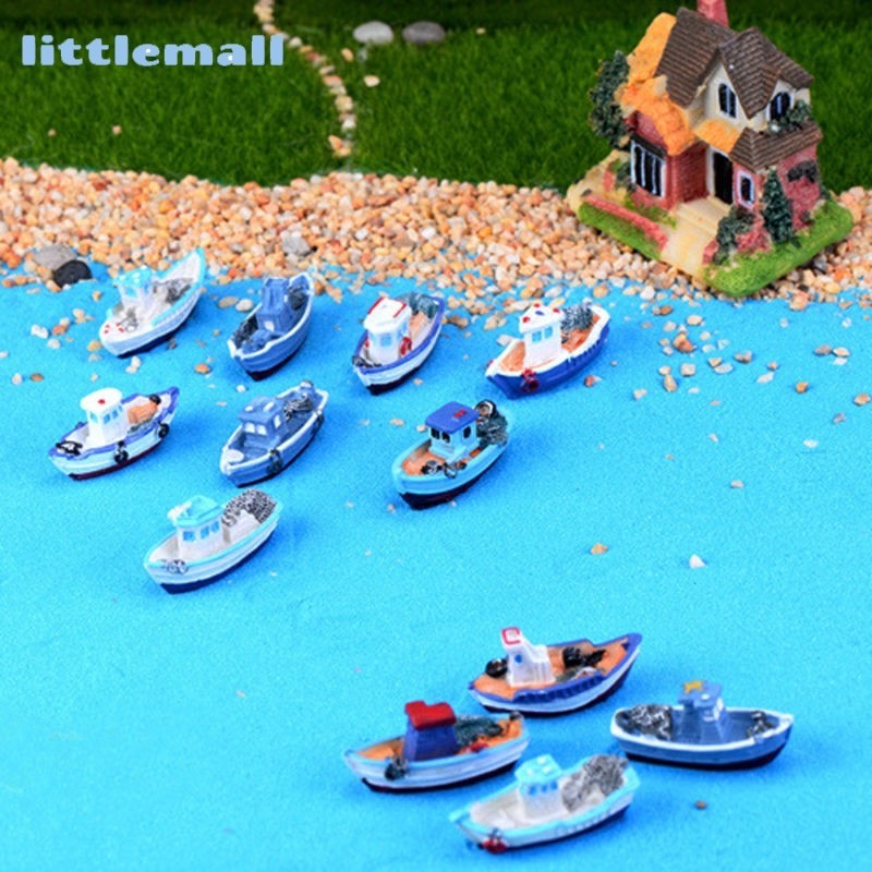 [LLMA]Miniature Mini Boat Model Fishing Ship Toy DIY Craft Home ...