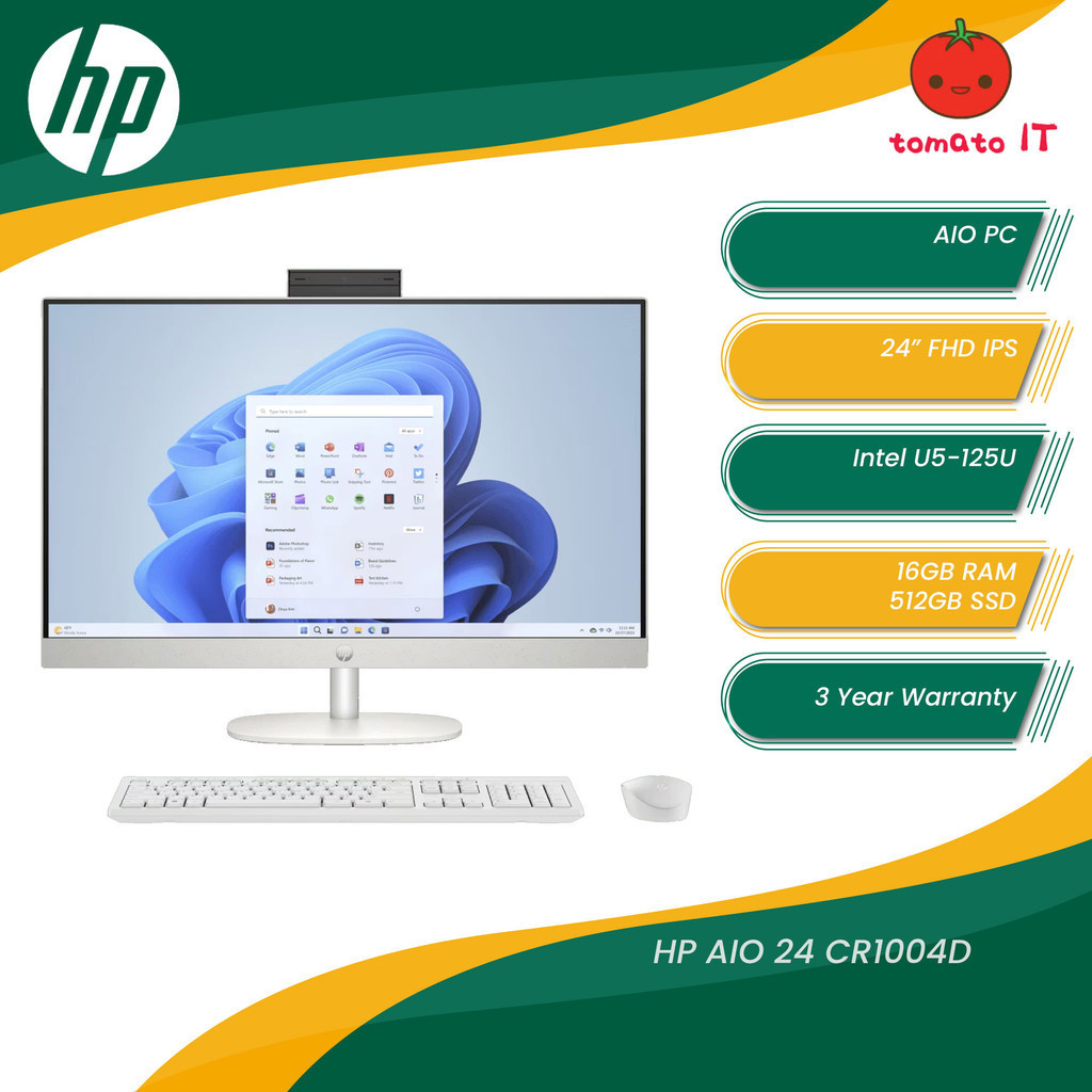 HP AIO 24 CR1004D AIO PC- 24" FHD IPS/U5-125U/16GB/512GB/W11 | Shopee ...