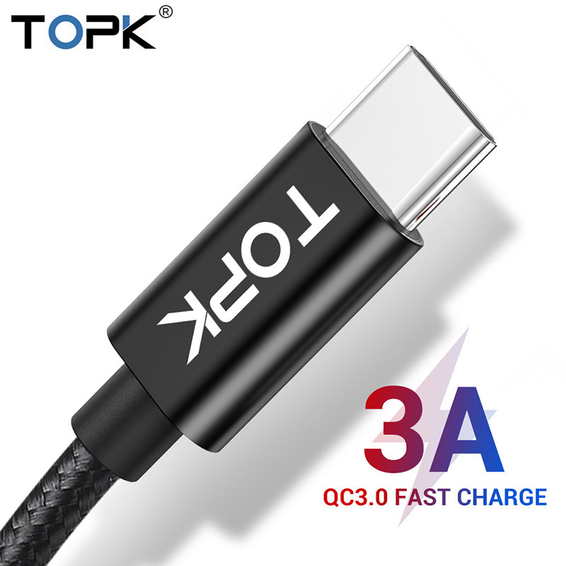 Topk An18 2M Nylon Type C Micro Usb Cable 2.4A Fast Charging Usb Charge ...