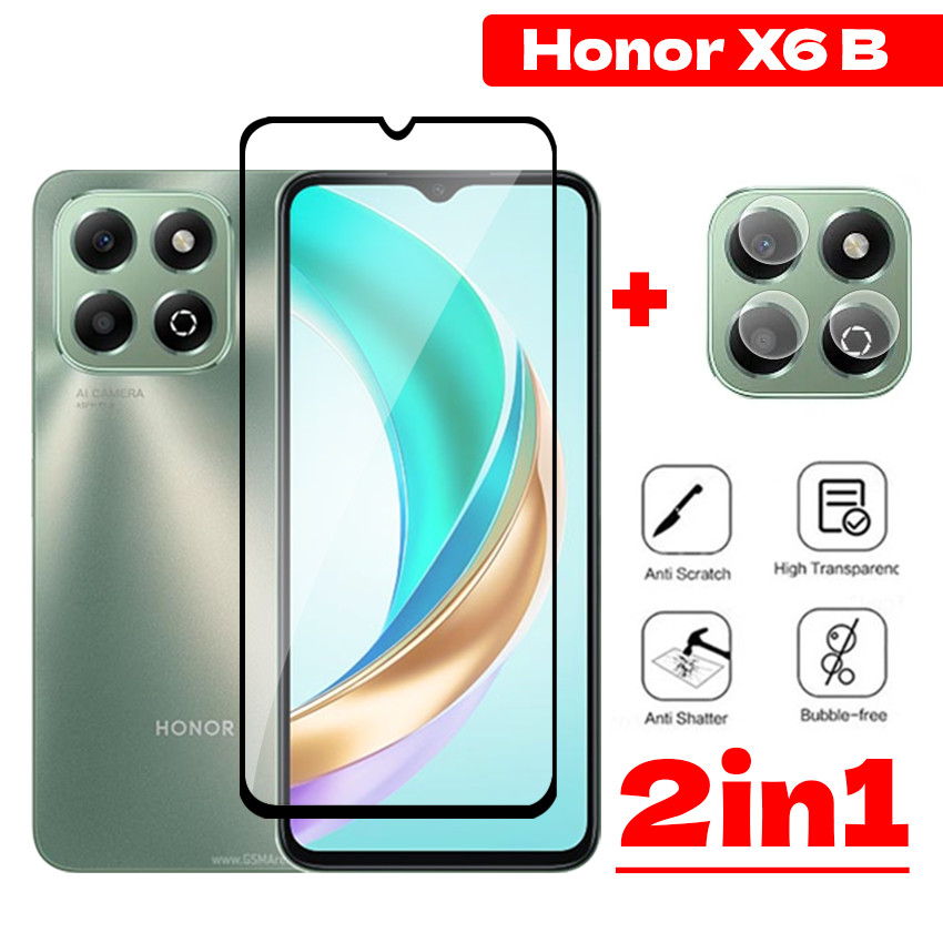 For Honor X6 B A X8 X6B X8B X6A 2024 Phone Glass Tempered Full Glue ...