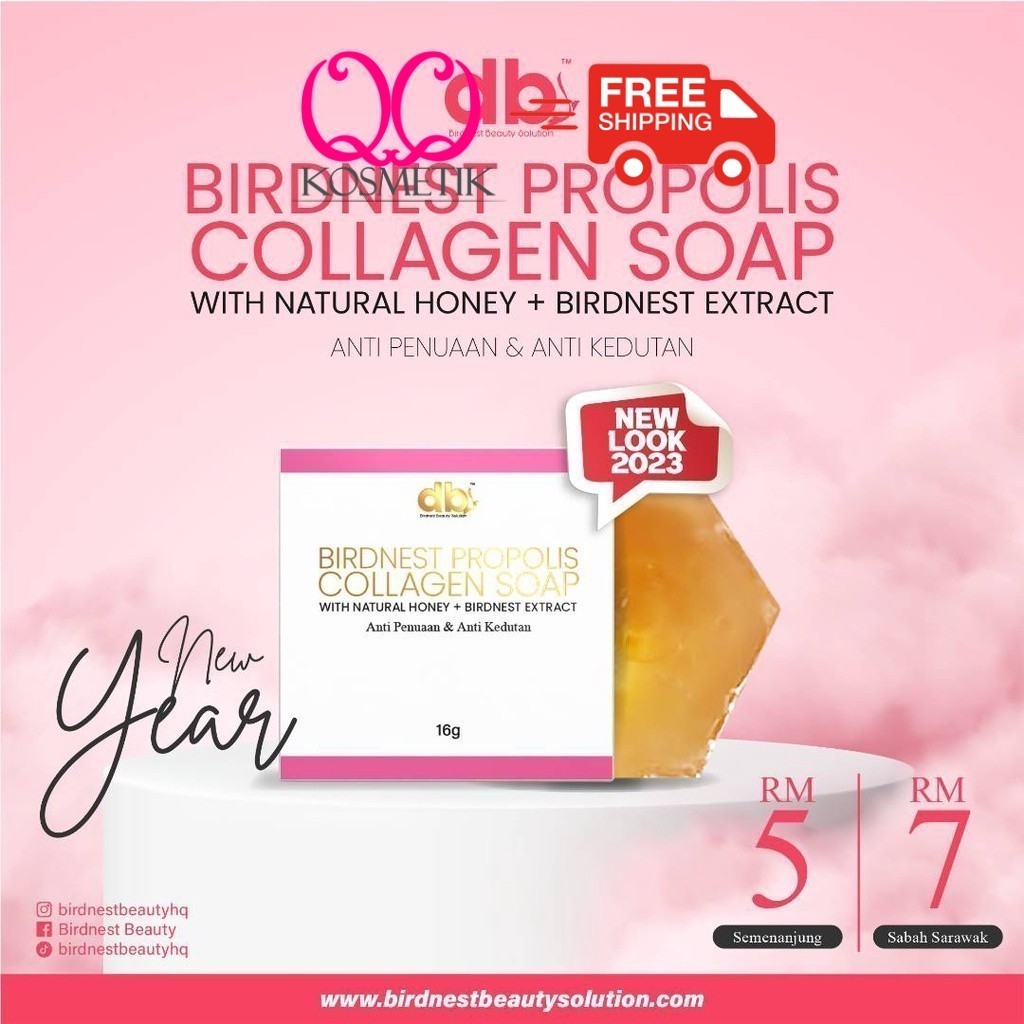 BIRDNEST Sabun Propolis Terbaru 2023 Raya QR Code Collagen Soap Banana ...