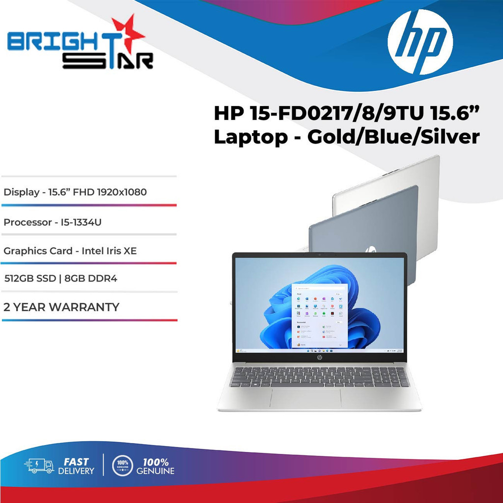 HP 15-FD0217TU/FD0218TU/FD0219TU Laptop (15.6" FHD/I5-1334U/Iris XE/8GB ...