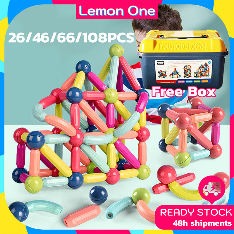 Magnetic Blocks For Kids Magnet Mainan DIY Magnetic Building toys for ...