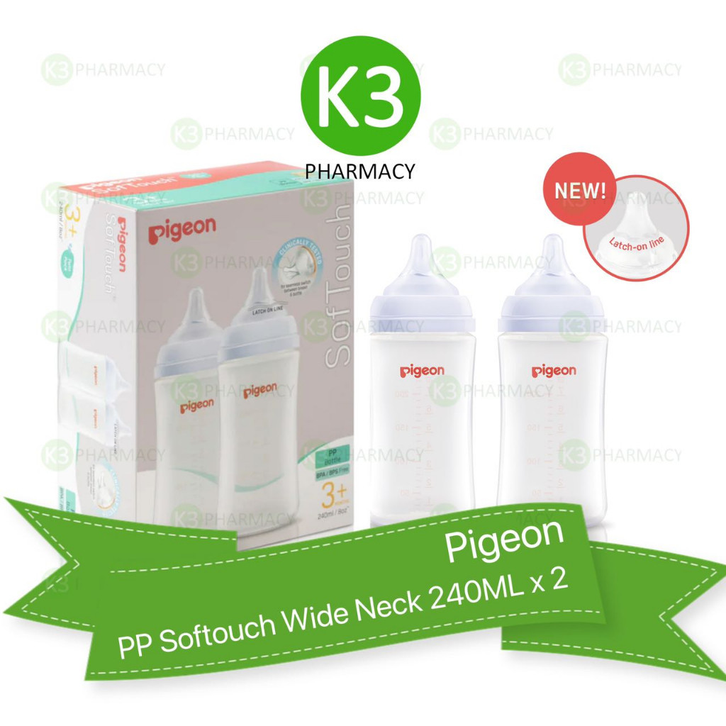 [New] PIGEON Wide-Neck PP Nursing Bottle (Twin Pack 160ML/240ML) | Shopee Malaysia