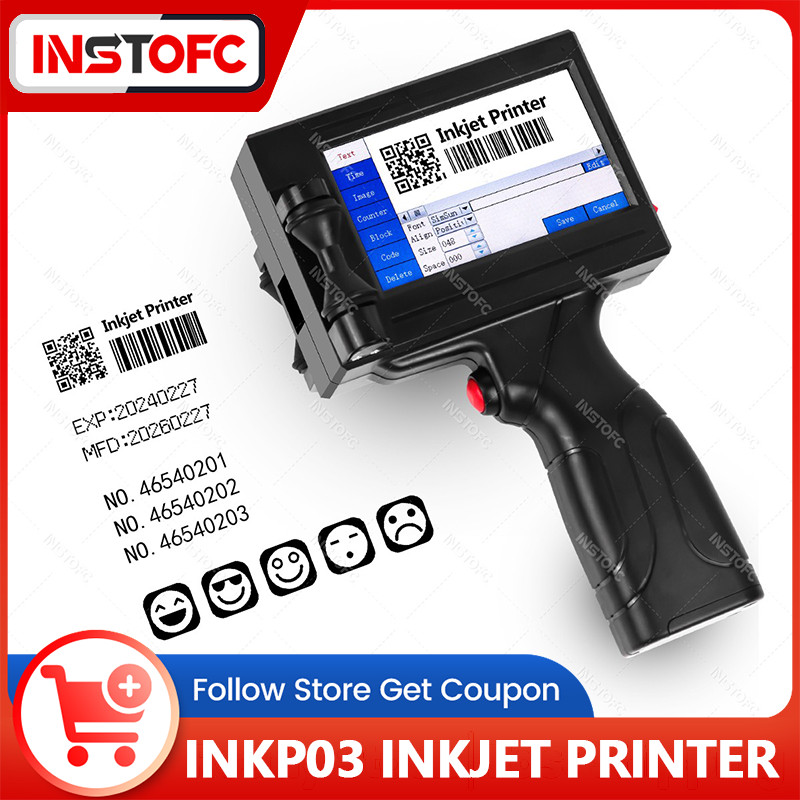 Handheld inkjet printer INKP03 Printing Spray Height 2-12.7mm 600dpi ...
