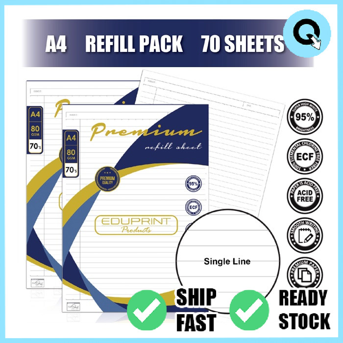 QFL EDU Paper Examination Sheet Exam Paper A4 Size 80GSM Single Line ...