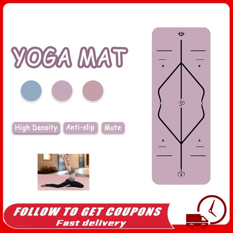 TPE Non-Slip Yoga Mat with Body Silent 8MM Workout Mat Professional ...