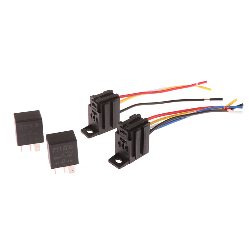 guyumao 4 Pin/5 Pin 30A 12V/24V Automotive Violet Relay Socket With ...