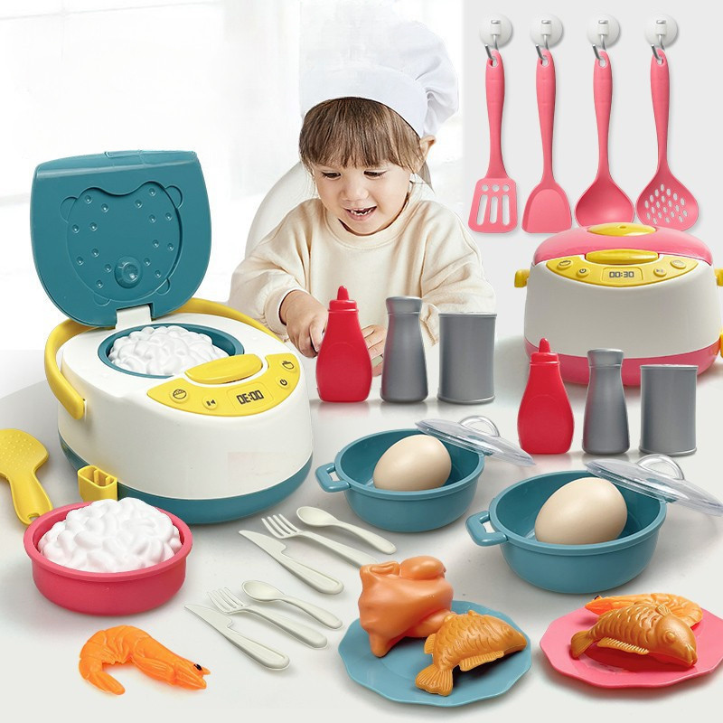 16pcs Kids Kitchen Toys Rice Cooker Girls Toy Pretend Play Playing ...