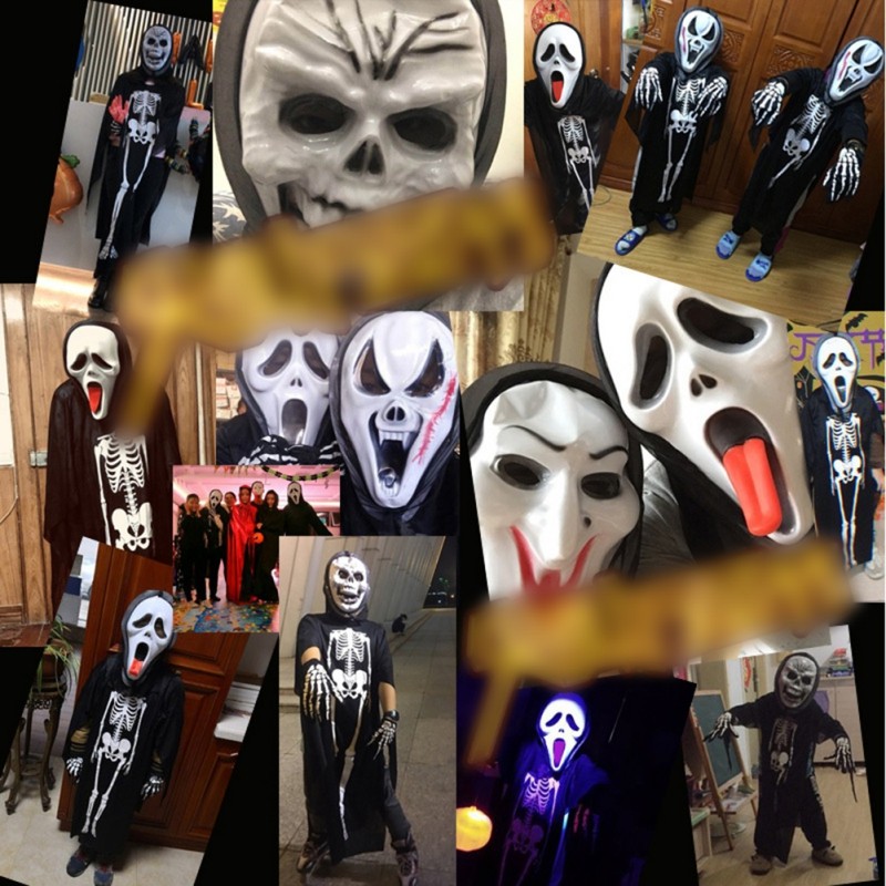 Skeleton Ghost Mask Cosplay Prank props Halloween Mask Cosplay Costume ...