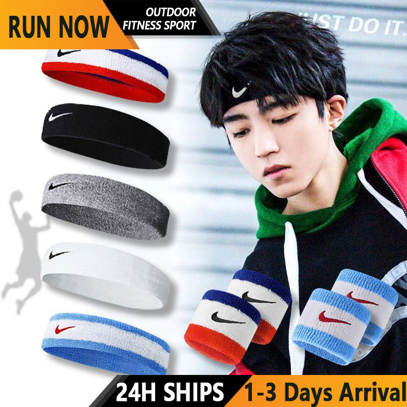Nike Sport Headband Wristband Cotton Sweat Hand Band Running Men Women ...
