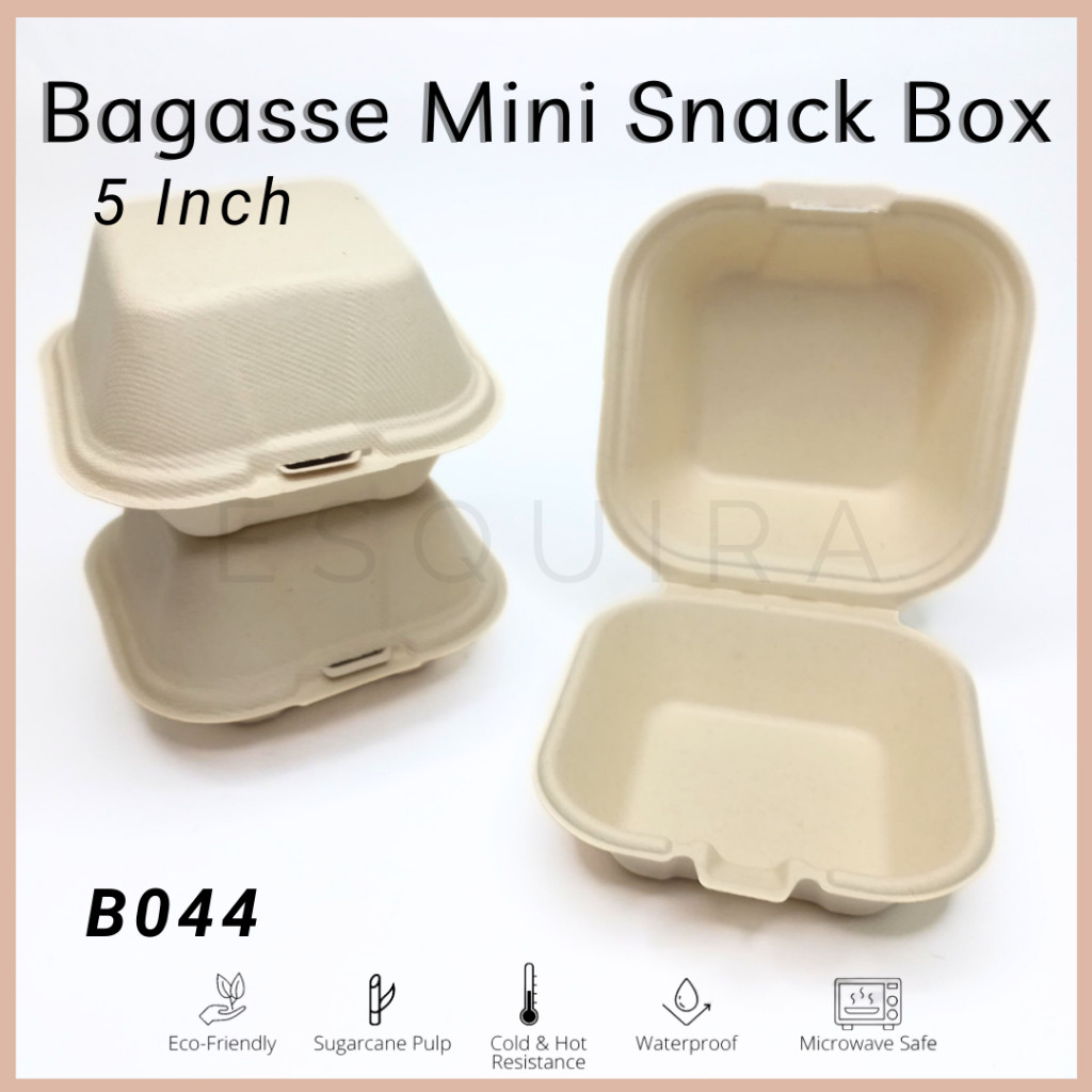 (ESQ) Bagasse Snack Box / Sugarcane Food Packaging / Mini Burger Box 5 ...