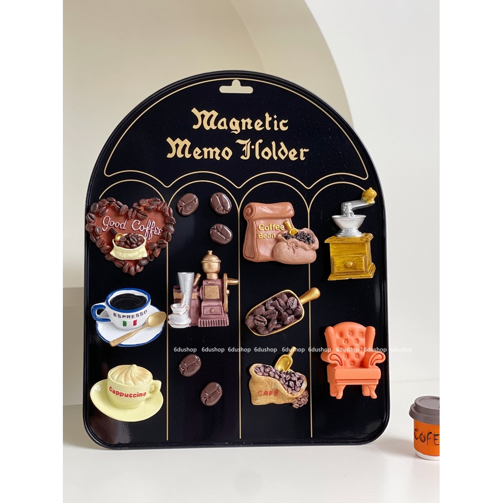 Korean creative coffee refrigerator magnet magnetic resin retro baking ...