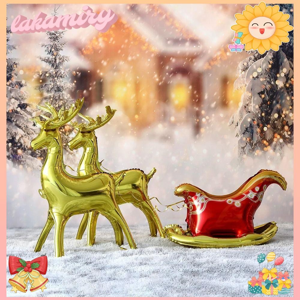 LAKAMIRY Foil Balloons, Christmas Standing Elk Xmas Reindeer Inflatable ...