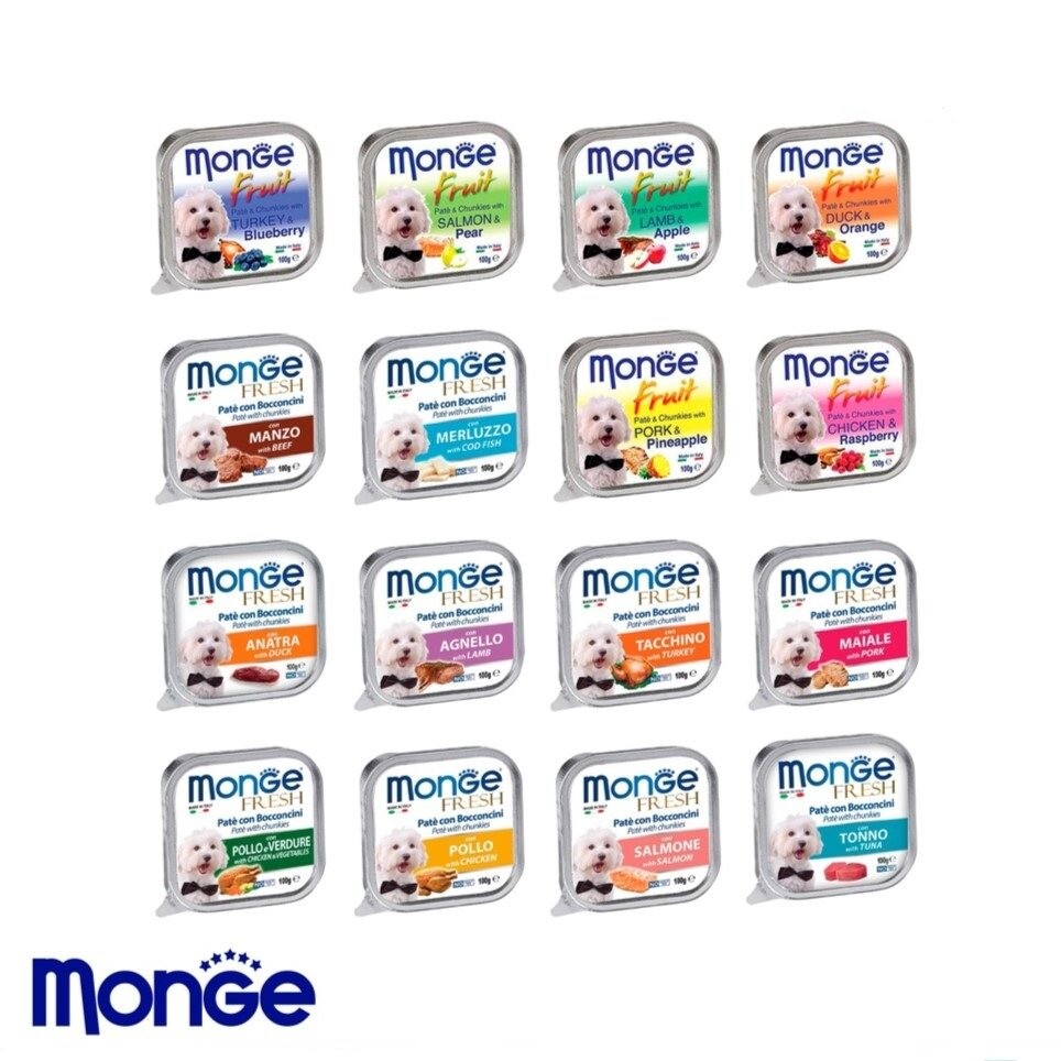 Monge Fresh / Monge Fruit Dog Puppies Canned Wet Food Tray (100gm ...