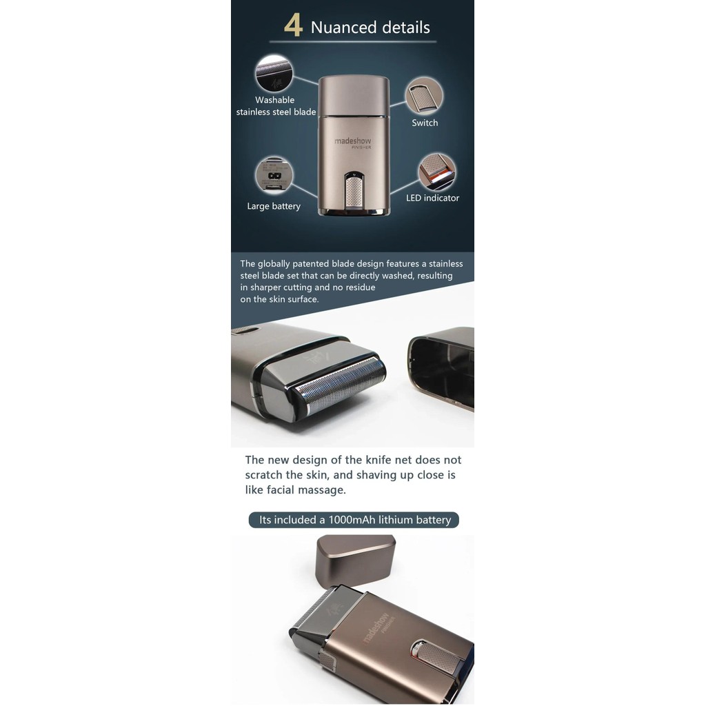 Madeshow-M7 Metal Electric Shaver for Men, Professional Bald Beard ...