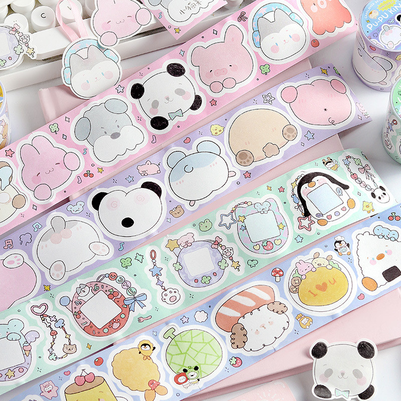 Cdaily|Writable Die-Cut Tape Cute Memo Message Base Name Sticker ...