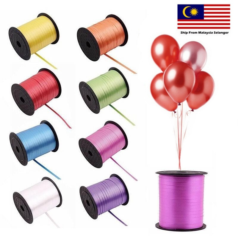 AGM Ribbon Balloon String 100/250/500 Yards Roll Laser Plain Tied Rope ...