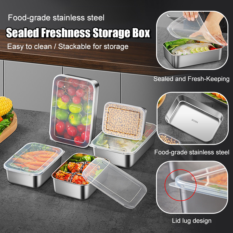 Transparent and visible Food box storage box Food Grade Stainless Steel ...