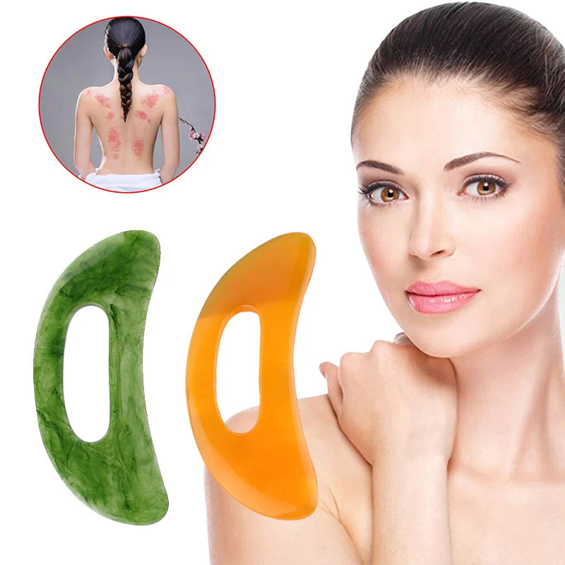 Gouache Scraper Natural Stone Gua Sha Massage Comb Head Body Meridian ...