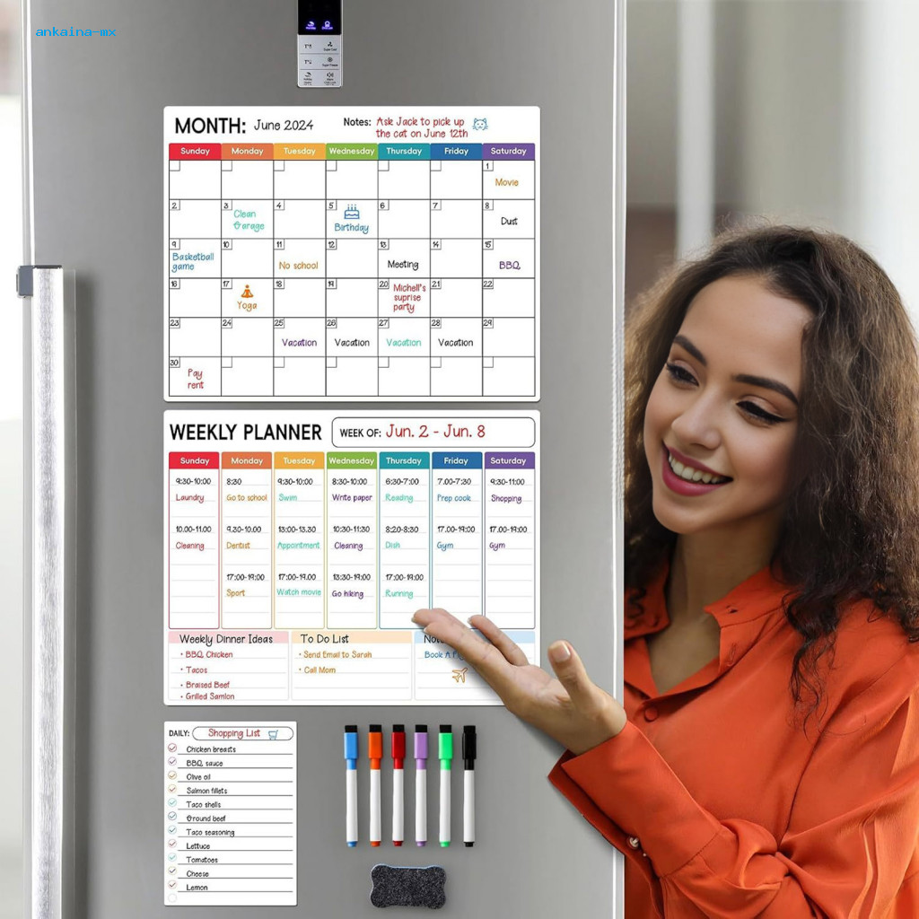 ankaina Budget Tracker Board Grocery List Organizer 3pcs Magnetic ...