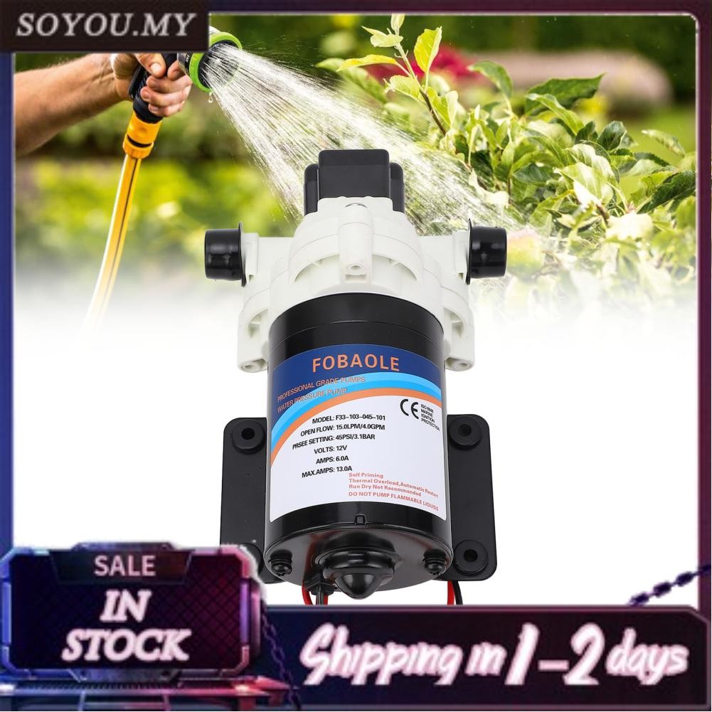 Soyoung Self Priming Diaphragm Water Pump 15 L/Min Auto Start Stop RV ...