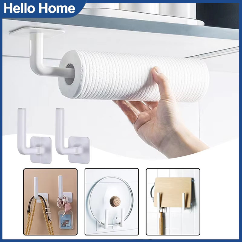 Tissue Holder Wall Mounted Paper Roll Hanger Multipurpose Storage Rack ...