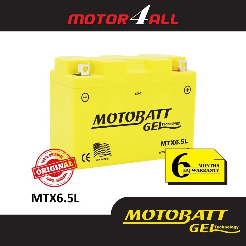 CLEARANCE MOTOBATT Gel MTX6.5L Motorcycle Battery Premium Yuasa ...