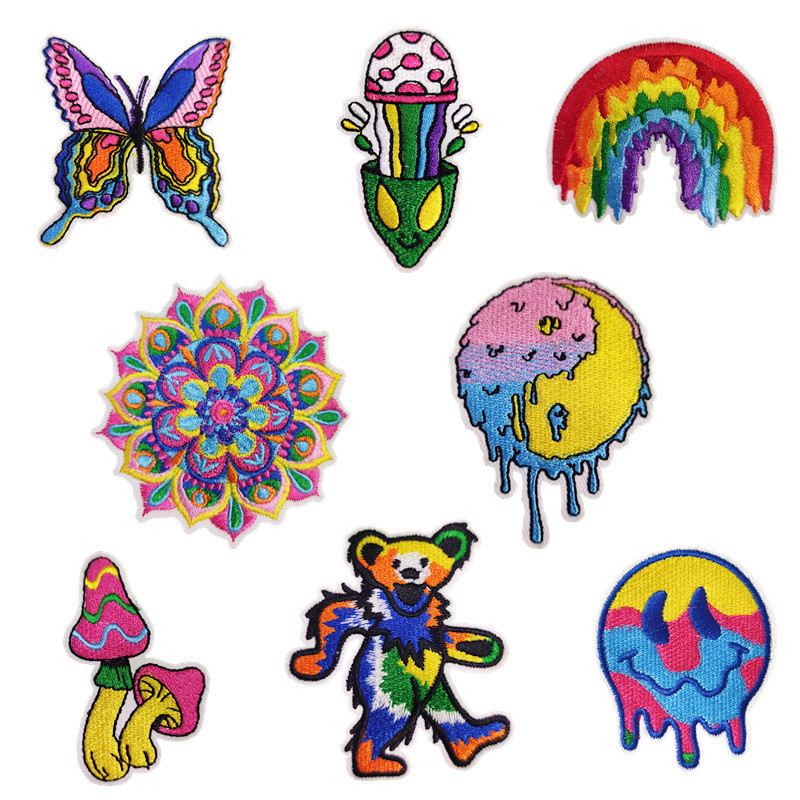 Ironing Patch Cartoon Butterfly Embroidered Cloth Sticker Colorful ...