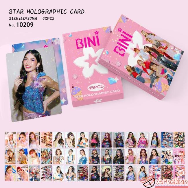 NE 45pcs Kpop BINI Photocard Rounded Edges LOMO Star Flash Card Korean ...