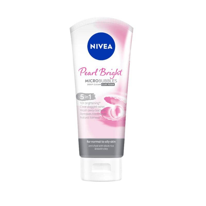 NIVEA Pearl Bright Microbubbles Deep Clean Clay Foam 100g | Shopee Malaysia