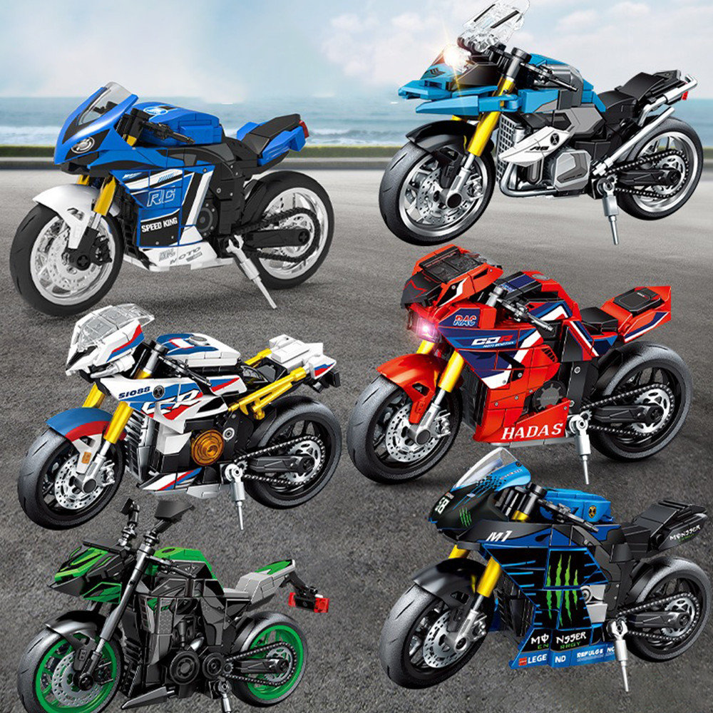 [4 IN 1] Sembo Block Famous Motorcycle Series Racing Transport Building ...