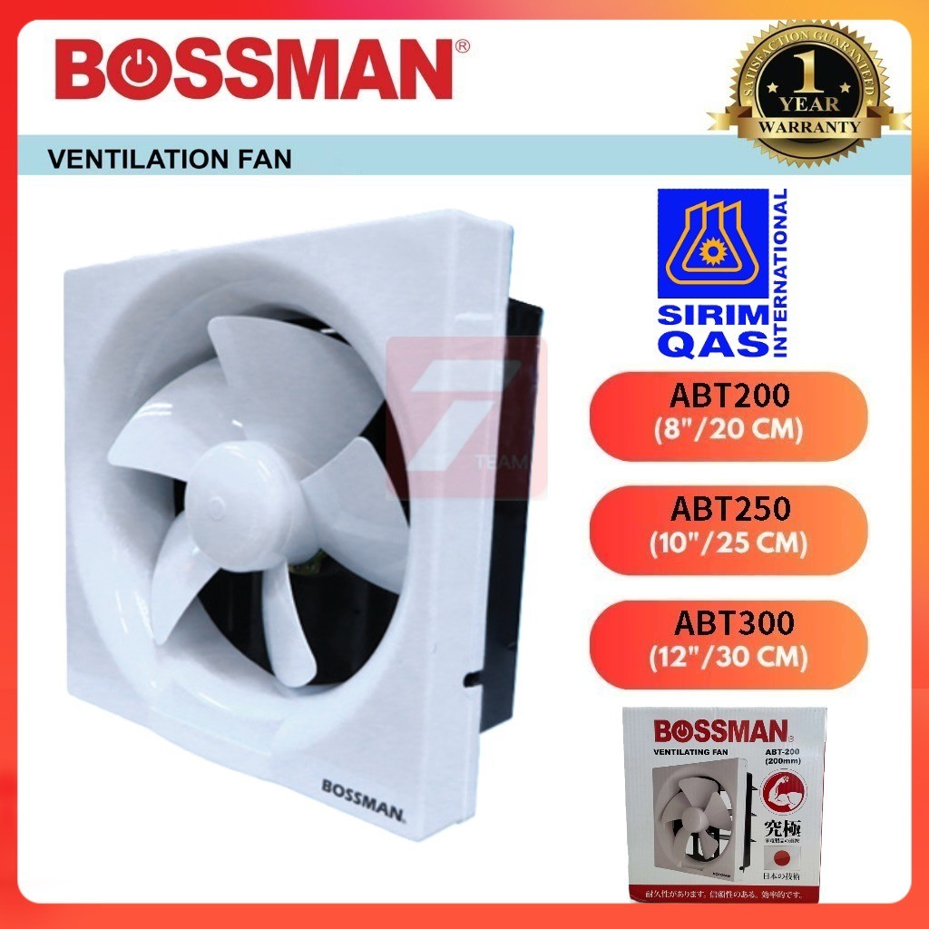 BOSSMAN WALL MOUNT PROPELLER EXHAUST l VENTILATING FAN 8" l 10" l 12" l ...