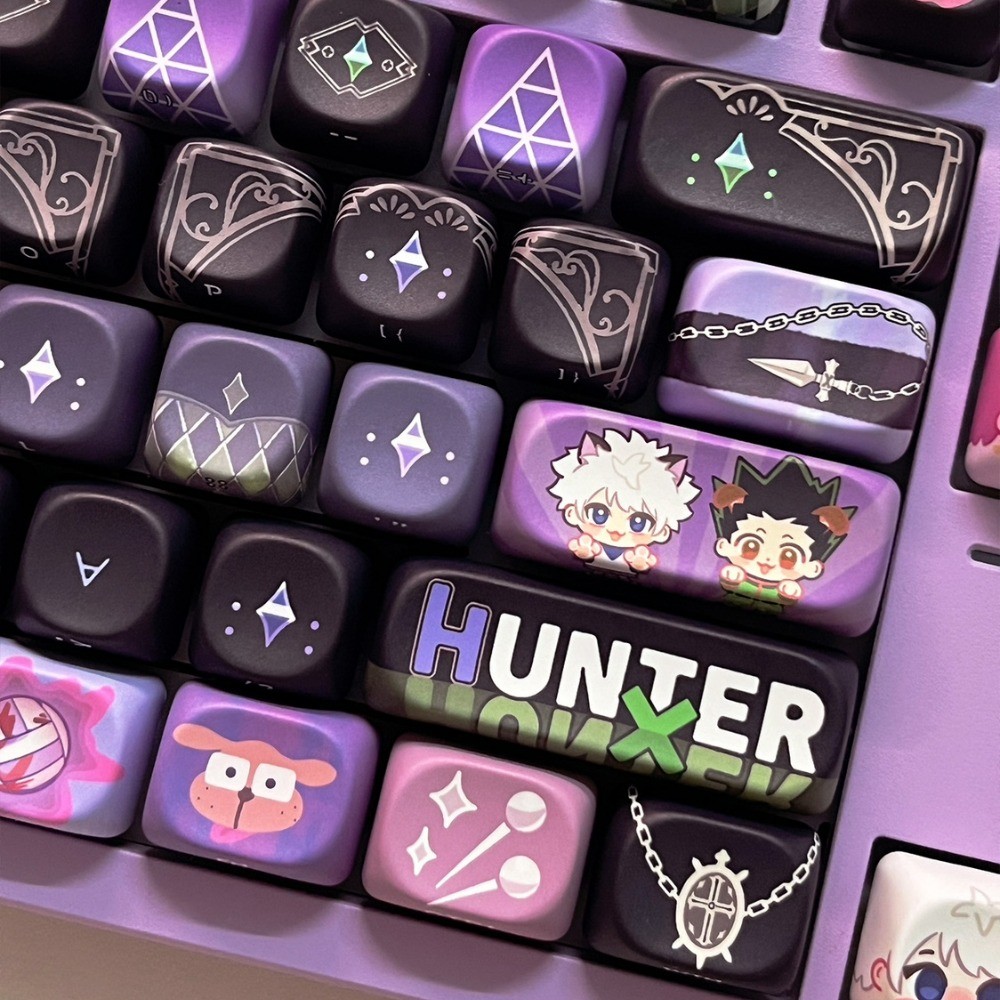 HUNTER×HUNTER Keycaps 142 Keys MOA/Cherry Profile PBT Dye Sublimation ...