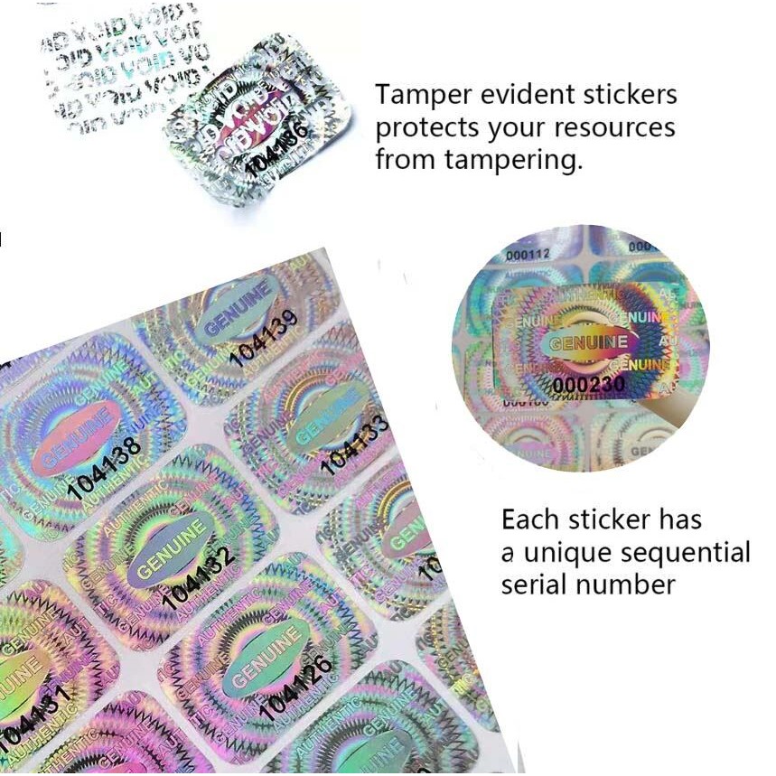2.5x1.5cm 60Pcs Hologram Security Seal Tamper Proof Stickers ...