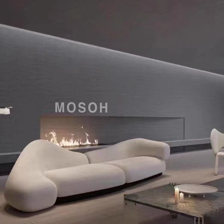 Italian Style Sofa Small Apartment Full Set Semi-Circular Sofa Internet ...