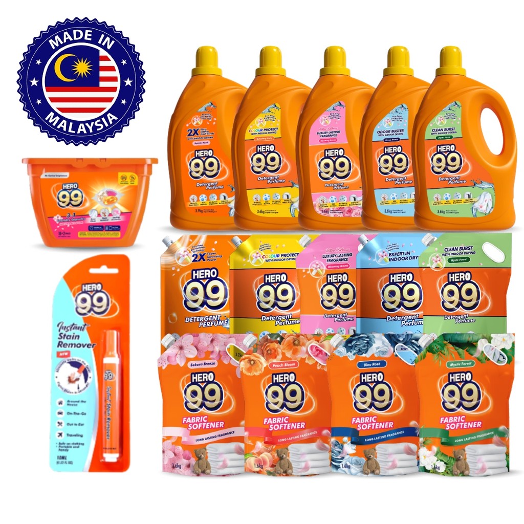 (INDOOR DRYING) HERO 99 Liquid Detergent Perfume Fabric Softener ...