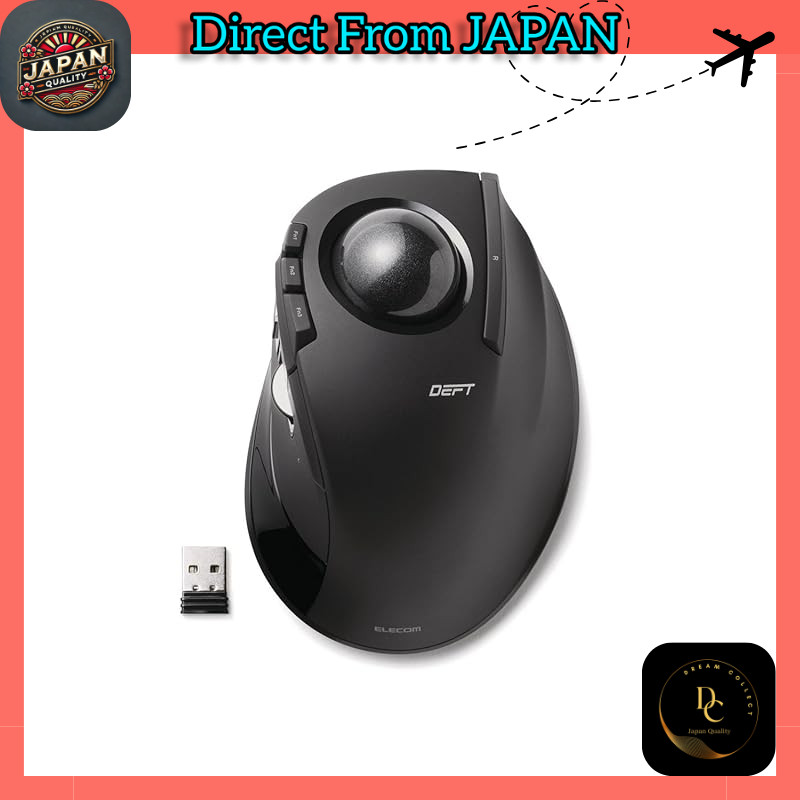 Elecom Finger-Operated Trackball Mouse with 8 Buttons and Tilt Function ...