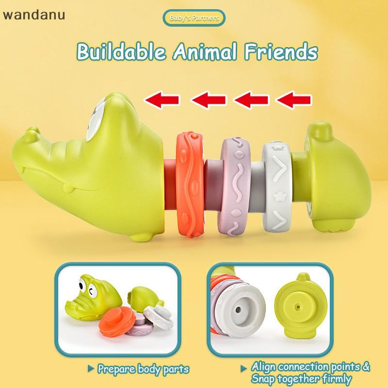 [thsgrt1] Baby Rubber Animal Toy - DIY Buildable Animal Set For Color ...