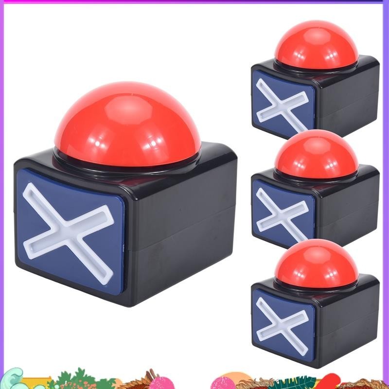 4PCS Game Answer Buzzer,Game Buzzer Alarm Sound Play Button with Light ...