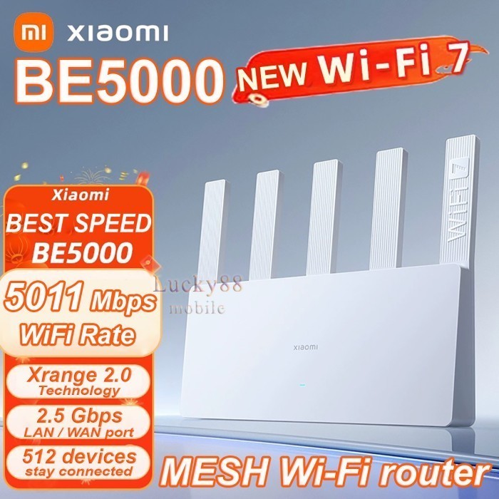 Mijia Mi WIFI 7 Xiaomi BE5000 2.5G Dual WAN Router Mesh Wi-Fi Gaming ...