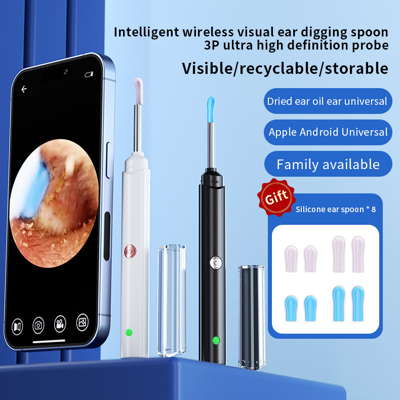 C7 Ear Cleaner with Camera Wireless Otoscope with 1080P HD Camera&LED ...