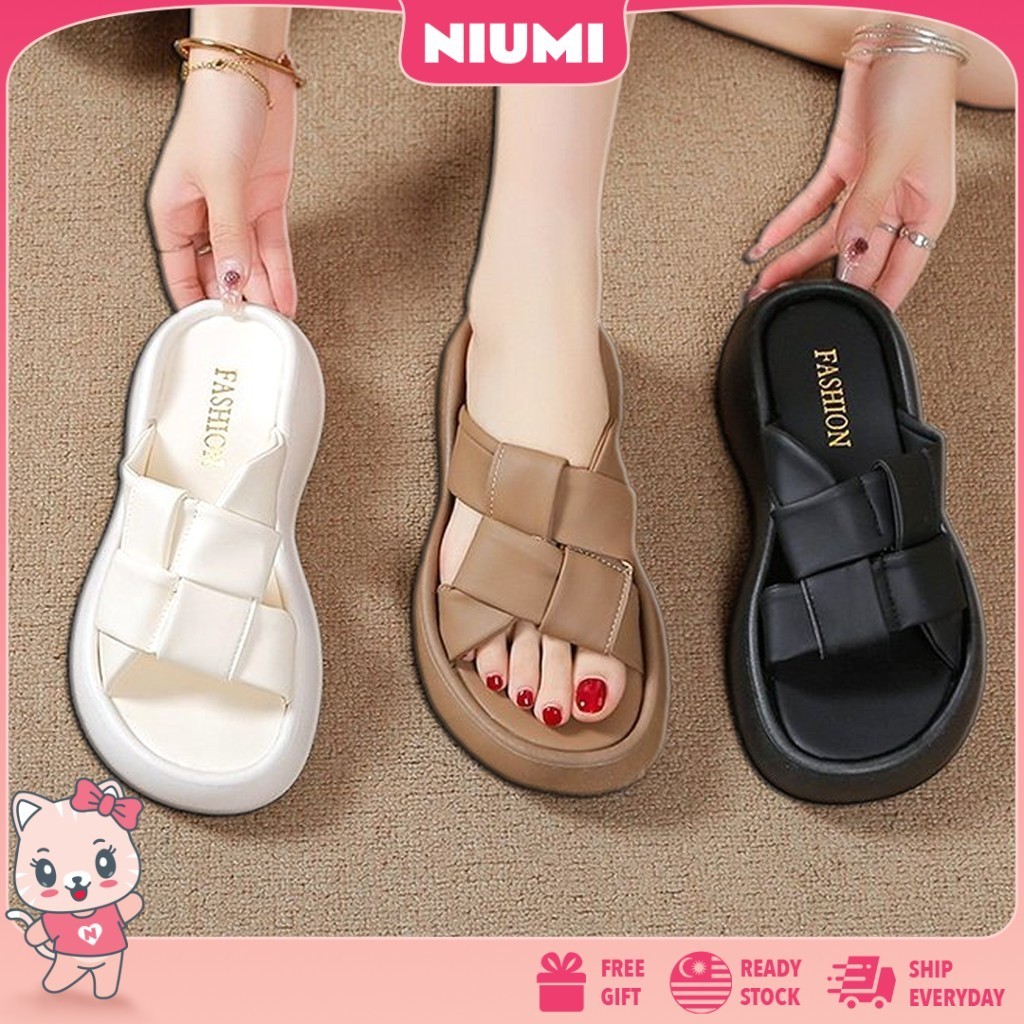 Ready Stock NIUMI NS347 Casual Sandal Women’s Sandals Kasut Wanita Murah Shoe Girl Flat Shoes ...